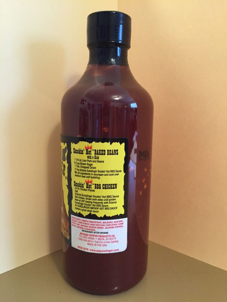 ARIZONA GUNSLINGER SMOKIN’ HOT BBQ SAUCE 16oz – Scorched Lizard Sauces